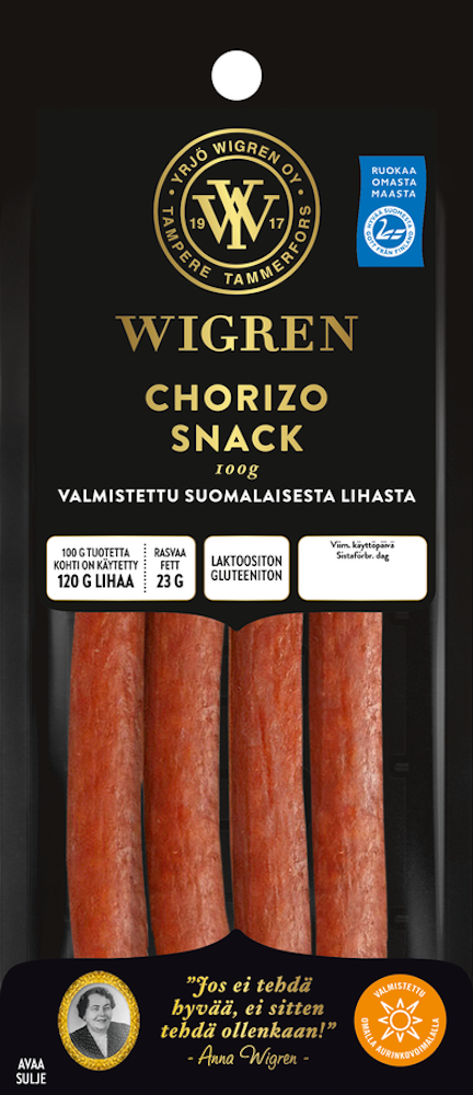 Wigren Chorizo Snack 100g — HoReCa-tukku Kespro