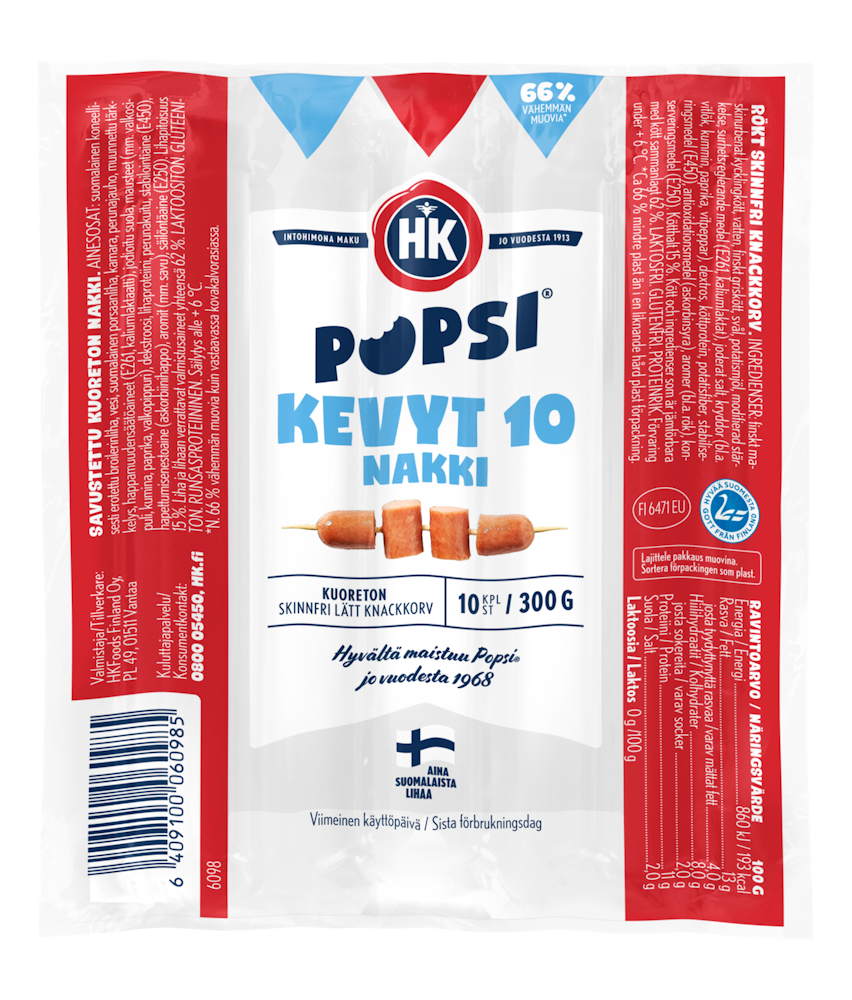 HK Popsi Kevyt 10 nakki 300g — HoReCa-tukku Kespro