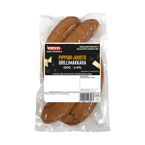 Wursti Pippuri-juusto grillimakkara 320g | K-Ruoka Verkkokauppa