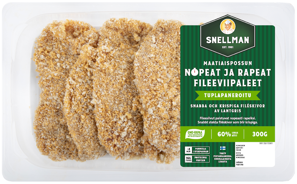 Snellman Maatiaispossun Nopeat ja rapeat fileeviipaleet 300 g — HoReCa ...