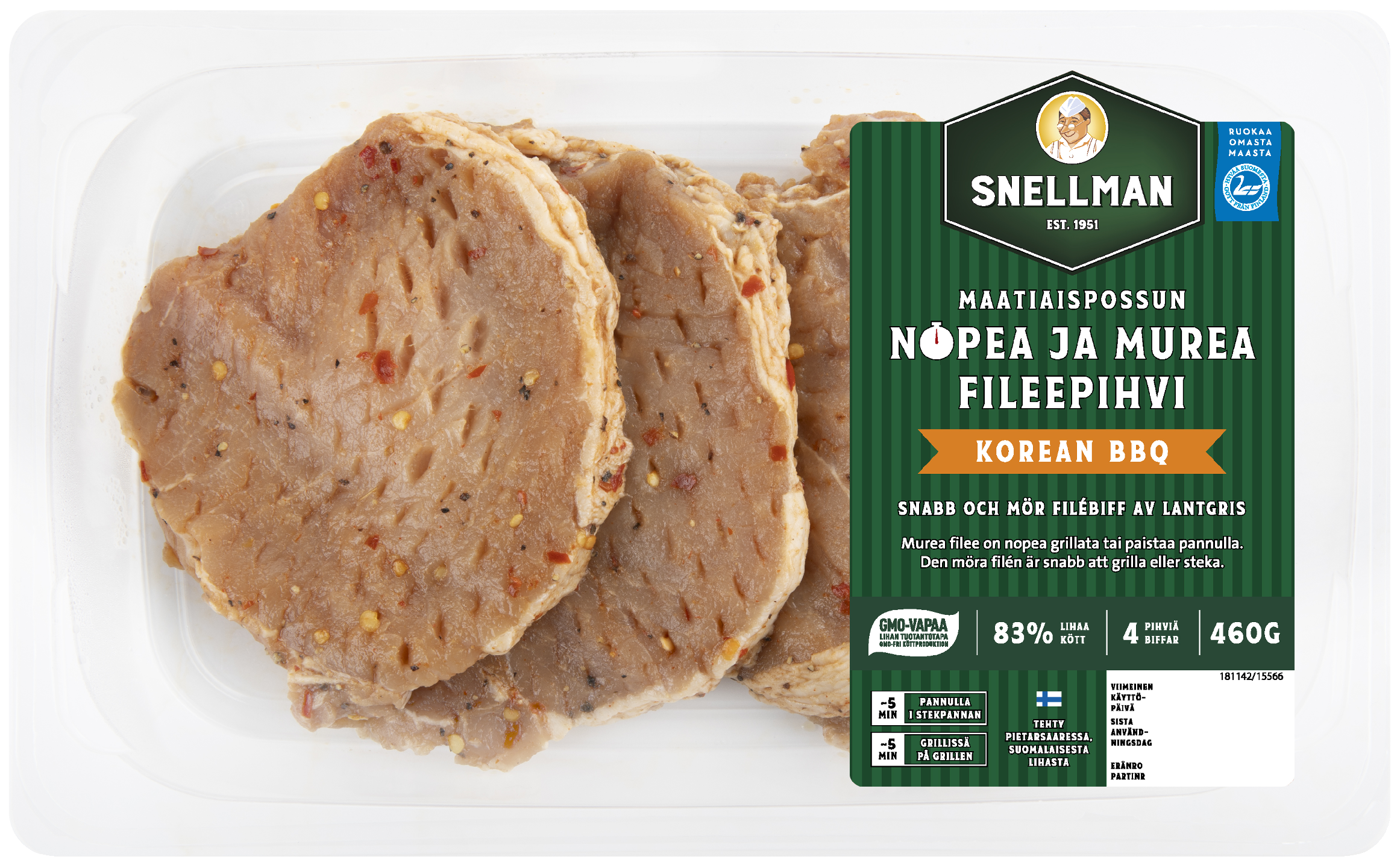Snellman Maatiaispossun nopea ja murea fileepihvi Korean bbq 4 kpl 460 ...