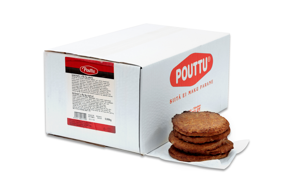 Pouttu Jauhelihapihvi á80g 5kg pakaste — HoReCa-tukku Kespro