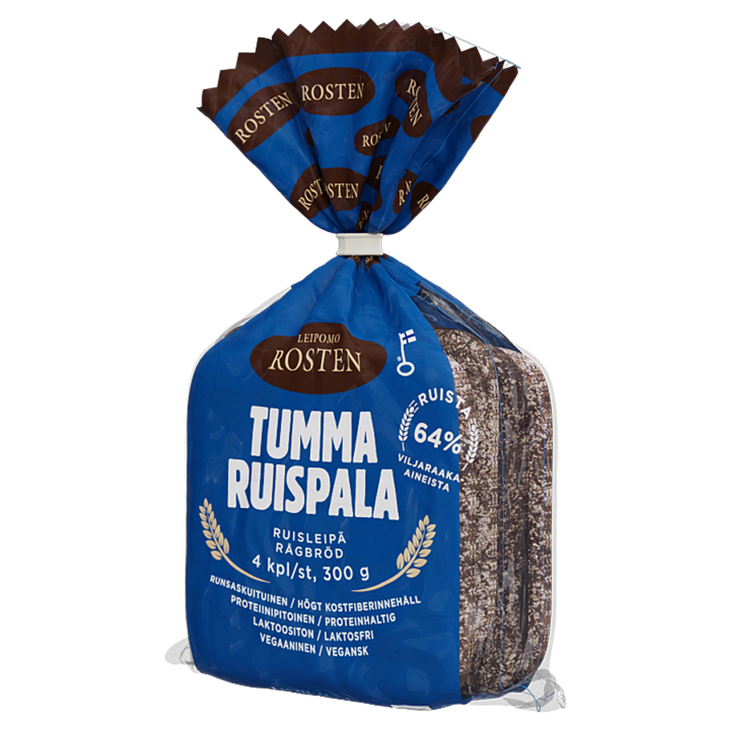 Rosten Tumma ruispala 4 kpl/300g, ruispalaleipä – K-Ruoka