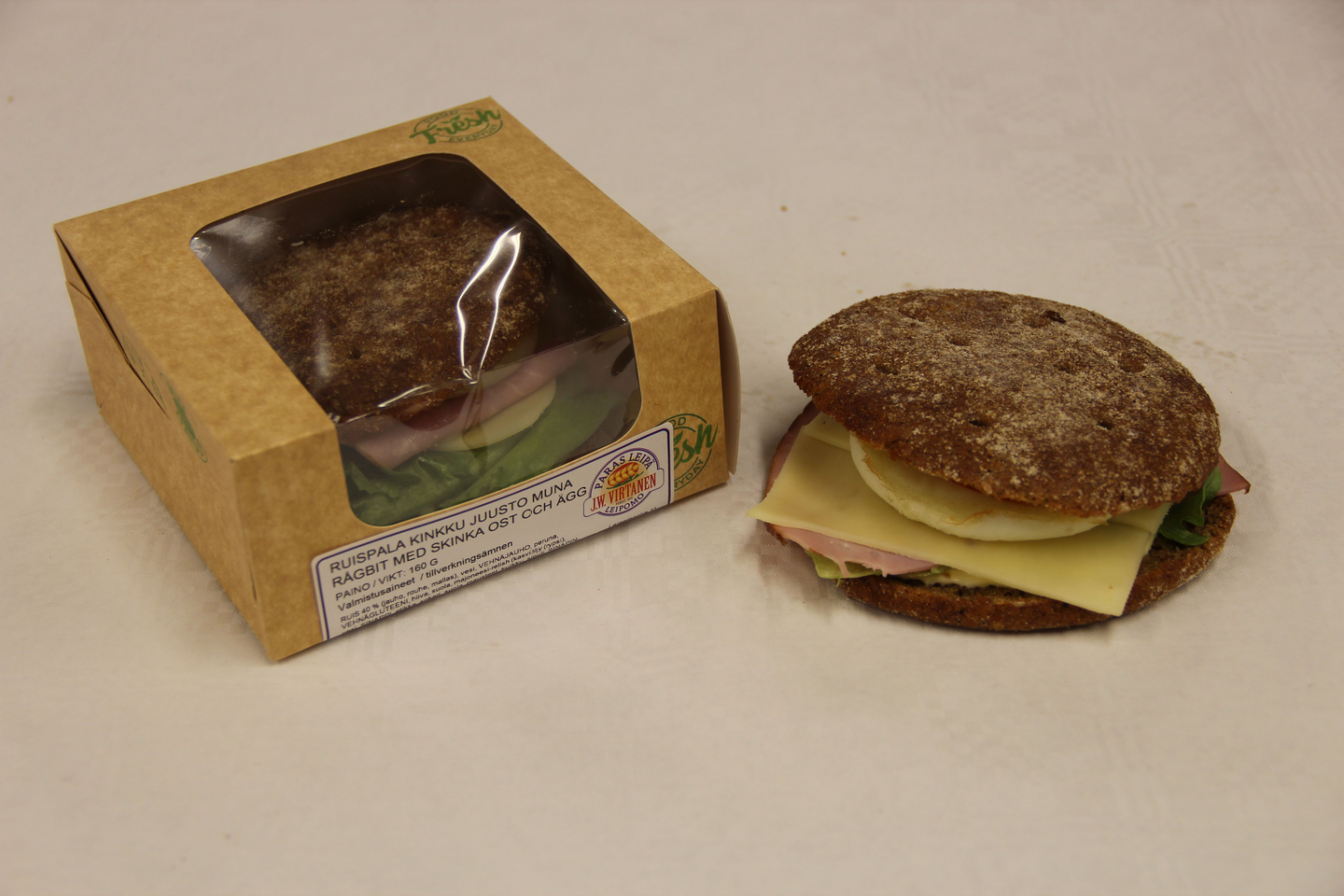Virtanen Ruispala kinkku juusto muna 160g | K-Ruoka Verkkokauppa