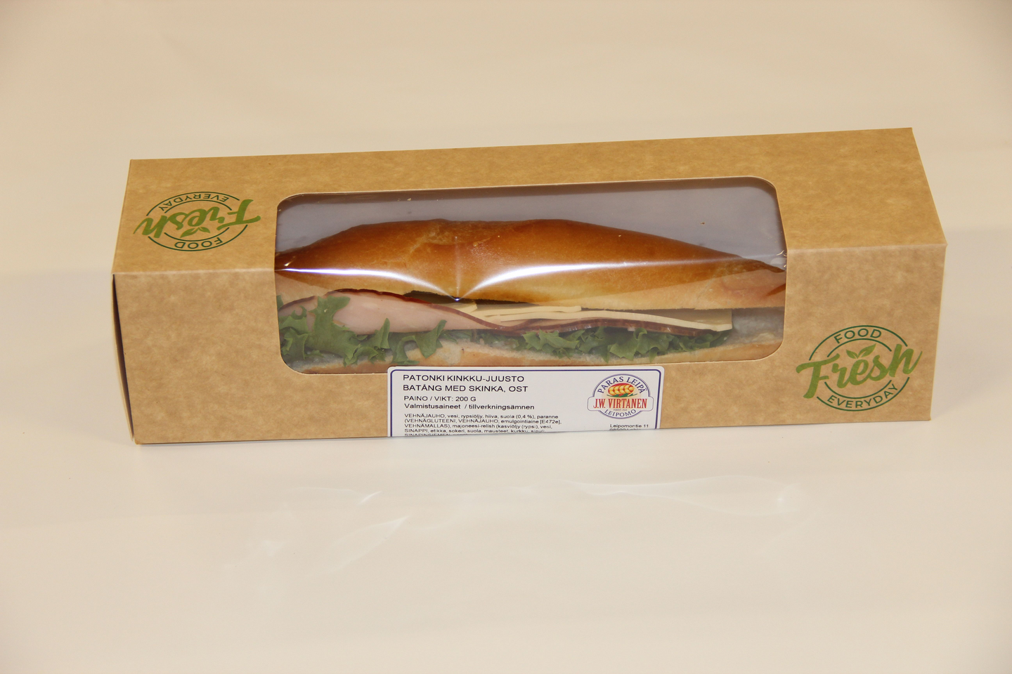 J.W Virtanen Kinkku-juusto patonki 200 g | K-Ruoka Verkkokauppa