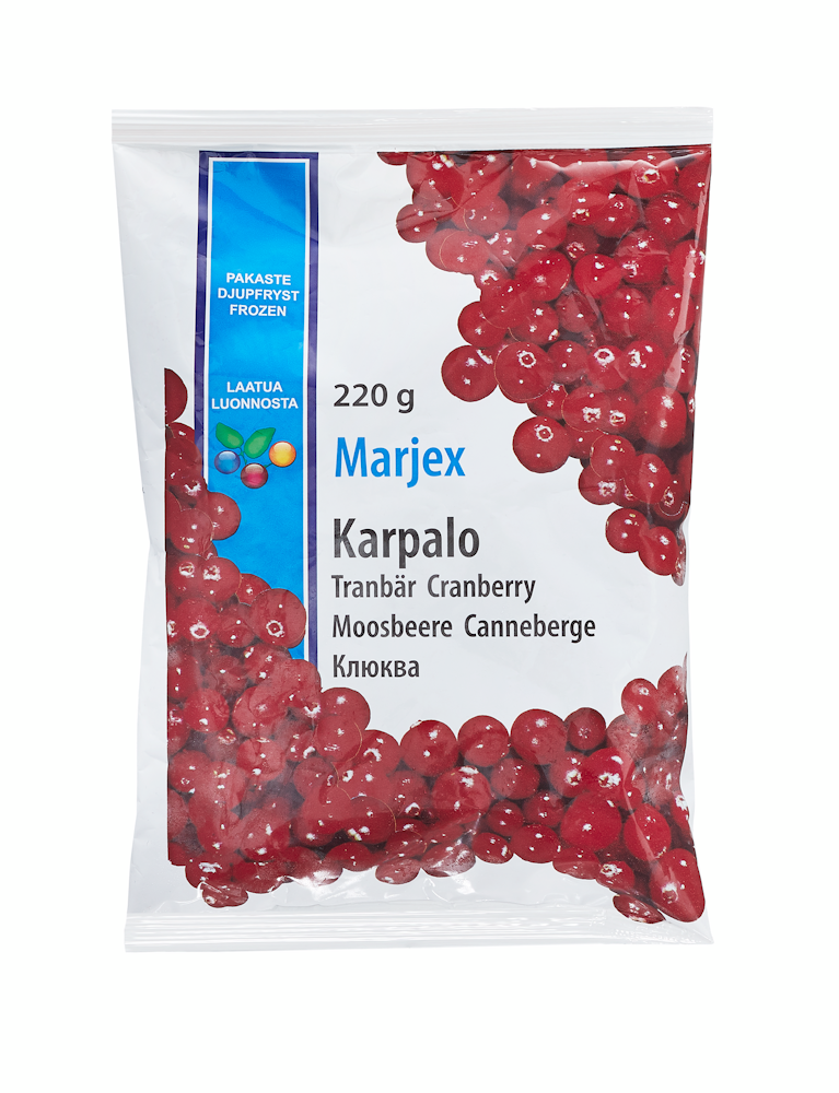 Marjex pakastemarja Karpalo 220g — HoReCa-tukku Kespro