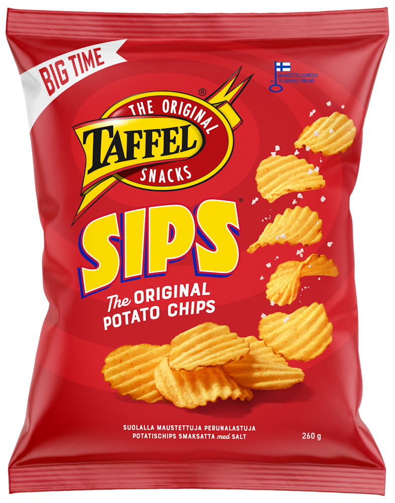 Taffel Sips 260g suolattu poimuperunalastu — HoReCa-tukku Kespro