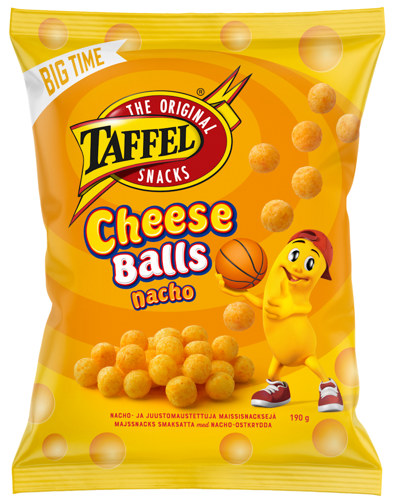 Taffel Cheese Balls 190g nacho maustettu juustosnacks — HoReCa-tukku Kespro