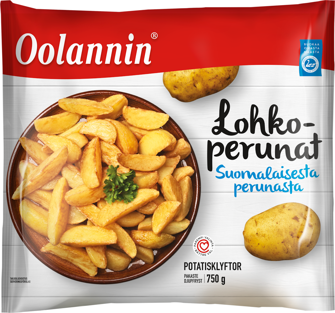 Oolannin kuoreton lohkoperuna 750g pakaste — HoReCa-tukku Kespro