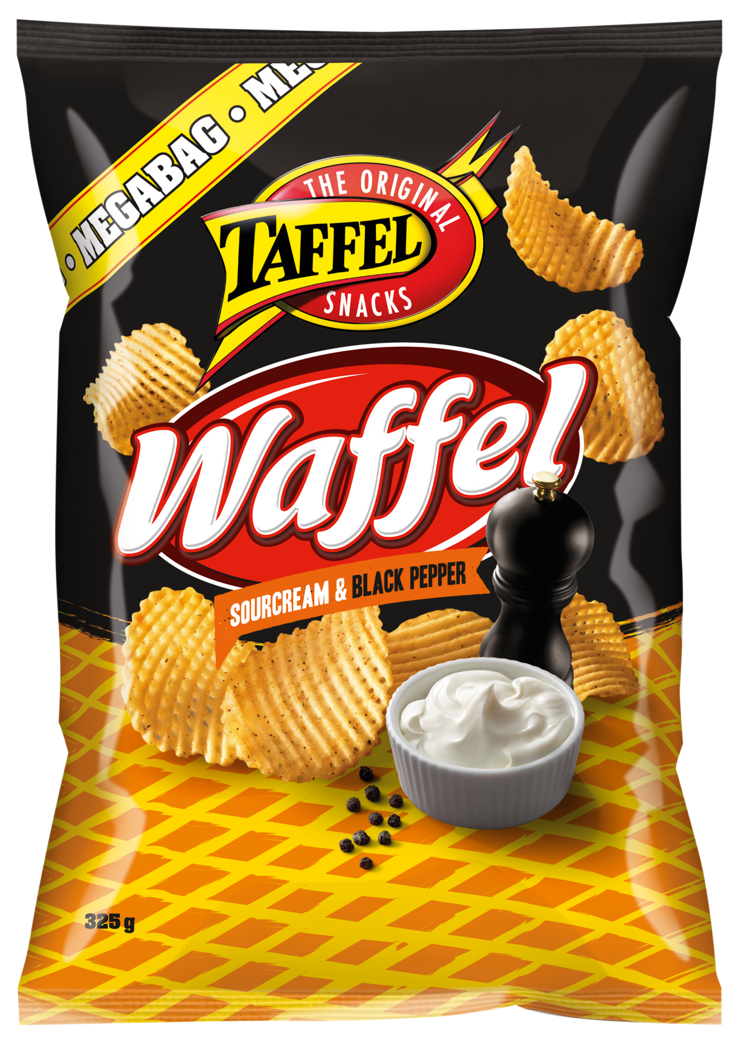 Taffel sipsi Waffel 325g ranskankerma&mustapippuri perunalastu | K ...