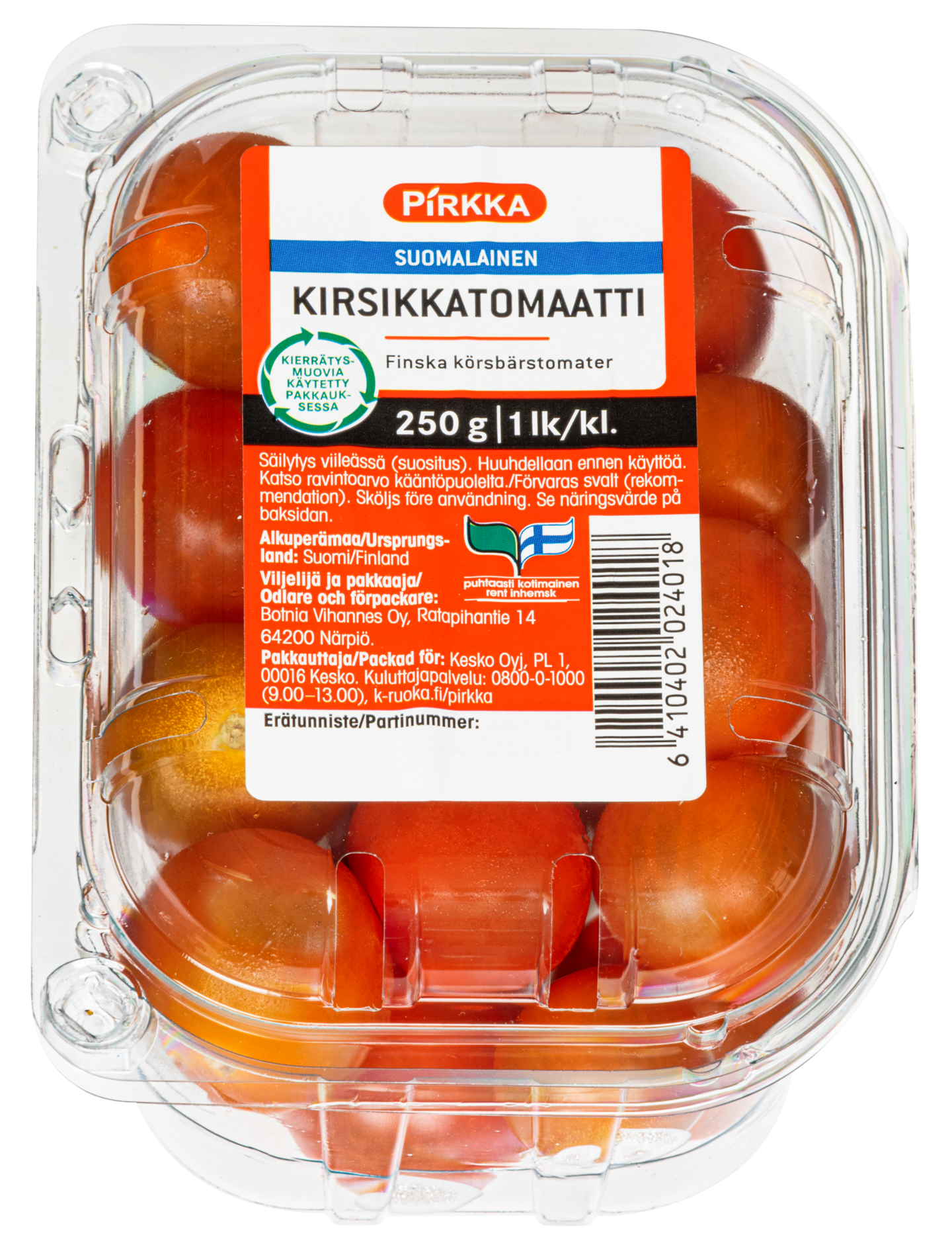 Pirkka suomalainen kirsikkatomaatti 250g – K-Ruoka