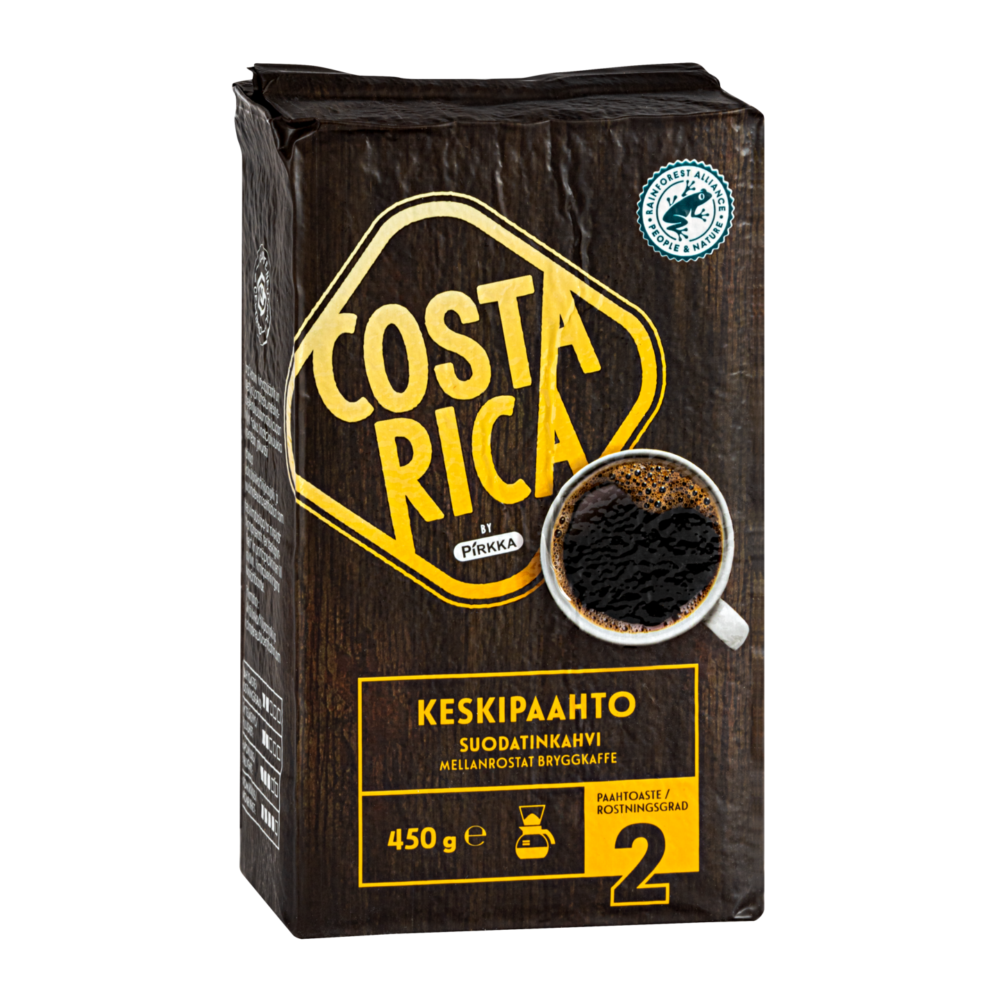 Pirkka Costa Rica kahvi 450g keskipaahto RFA | K-Ruoka Verkkokauppa