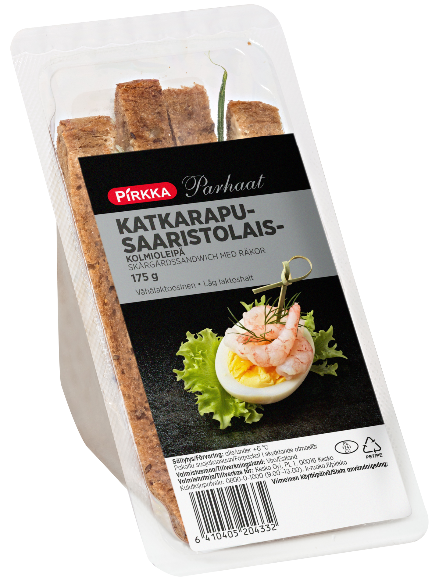 Pirkka Parhaat katkarapu-saaristolaiskolmioleipä 175g – K-Ruoka