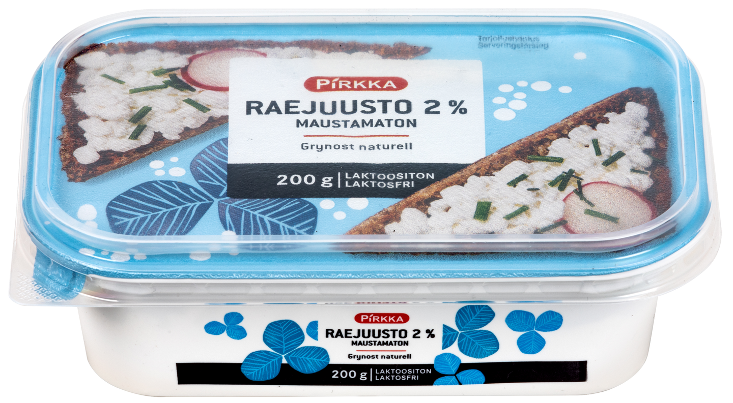 Pirkka raejuusto 2 % maustamaton 200g laktoositon – K-Ruoka