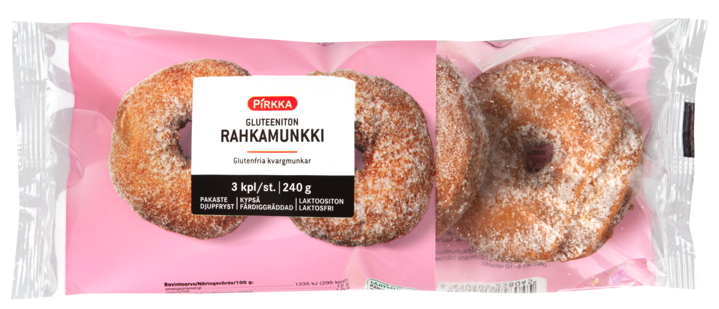 Pirkka gluteeniton rahkamunkki 3kpl/240g pakaste | K-Ruoka Verkkokauppa