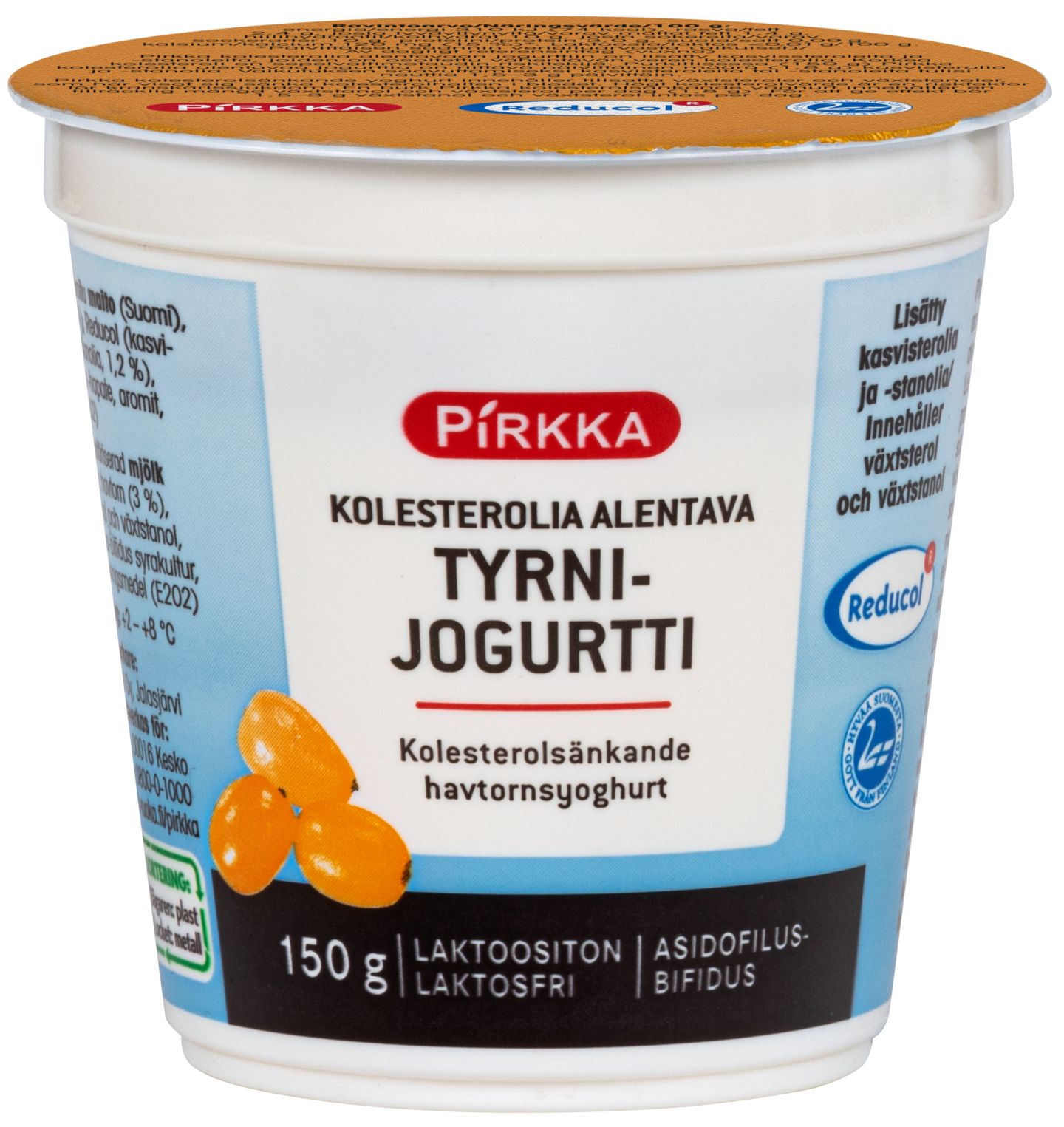 Pirkka Reducol kolesterolia alentava jogurtti tyrni 150g laktoositon ...