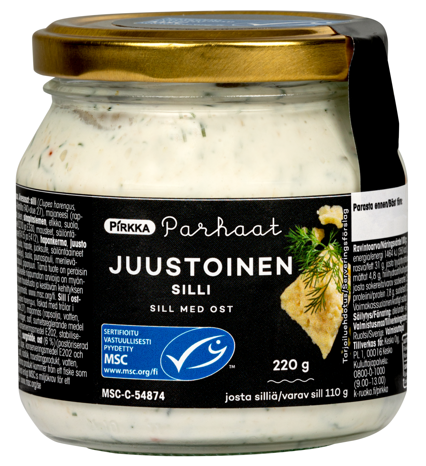 Pirkka Parhaat juustoinen silli 220g MSC – K-Ruoka