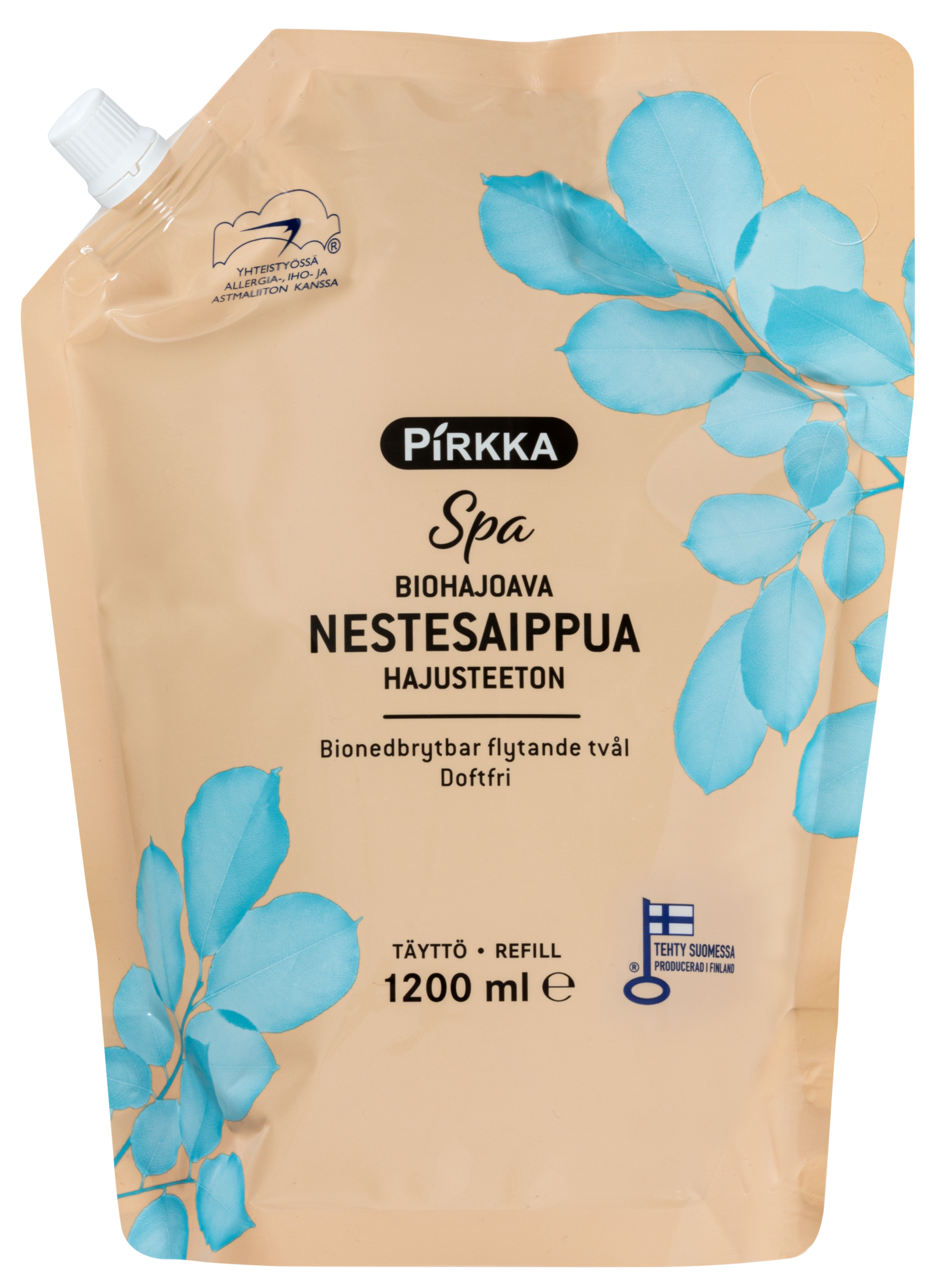 Pirkka Spa biohajoava nestesaippua 1,2L hajusteeton täyttöpussi | K ...