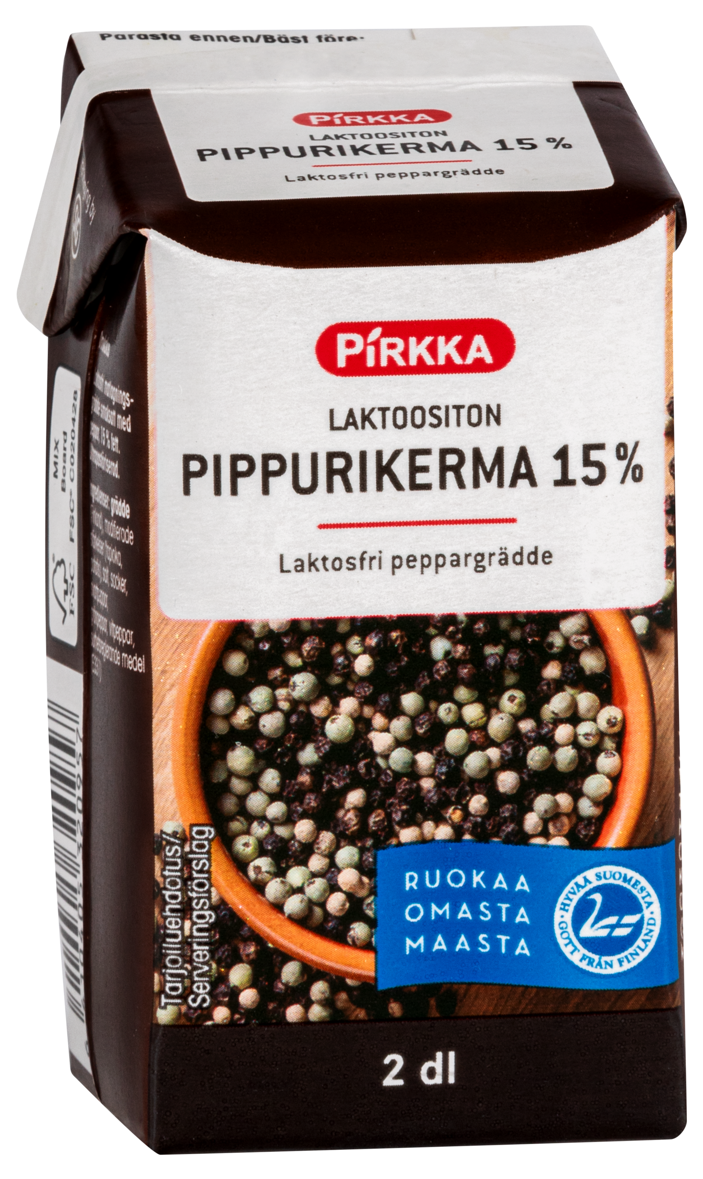 Pirkka laktoositon pippuri ruokakerma 15% 2dl | K-Ruoka Verkkokauppa