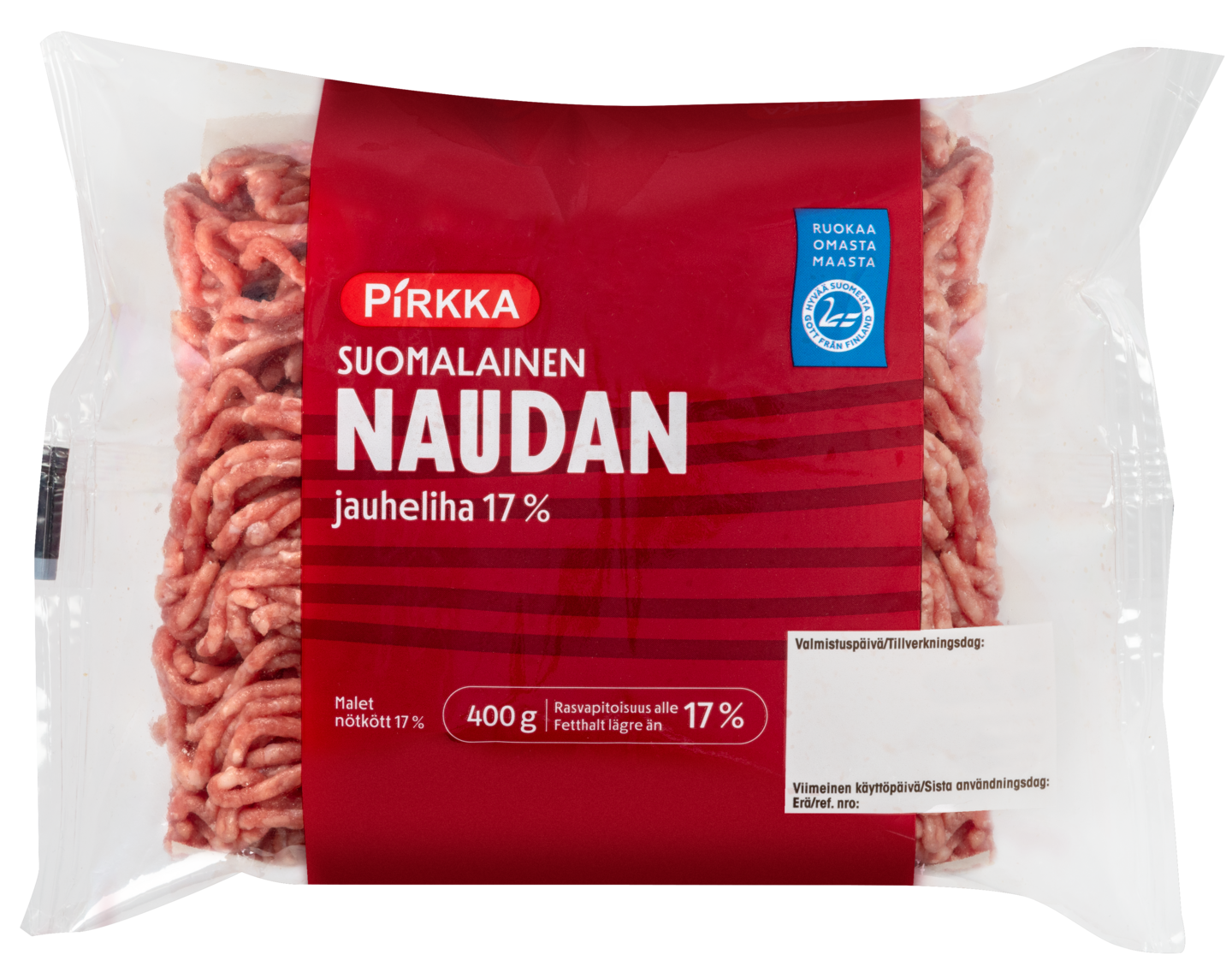 Pirkka suomalainen naudan jauheliha 17% 400g | K-Ruoka Verkkokauppa