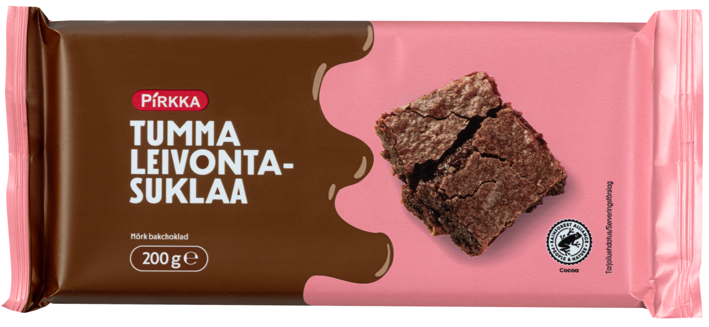 Pirkka tumma leivontasuklaa 200g RFA | K-Ruoka Verkkokauppa