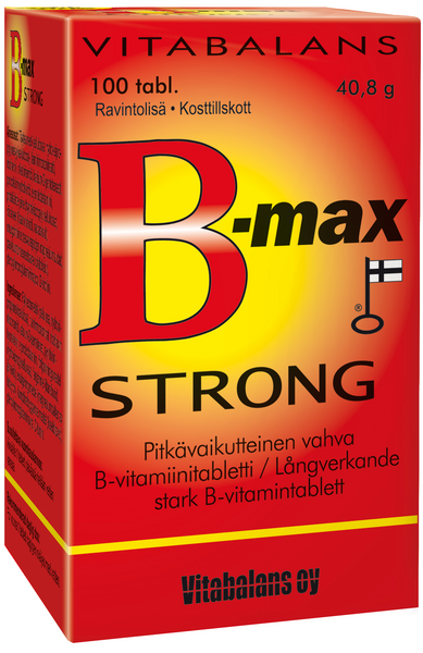 B-max Strong 100 kpl pitkävaikutteinen vahva b-vitamiinivalmiste 37,4 g ...