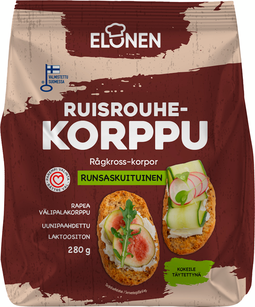 Elonen Ruisrouhekorppu 280g laktoositon — HoReCa-tukku Kespro
