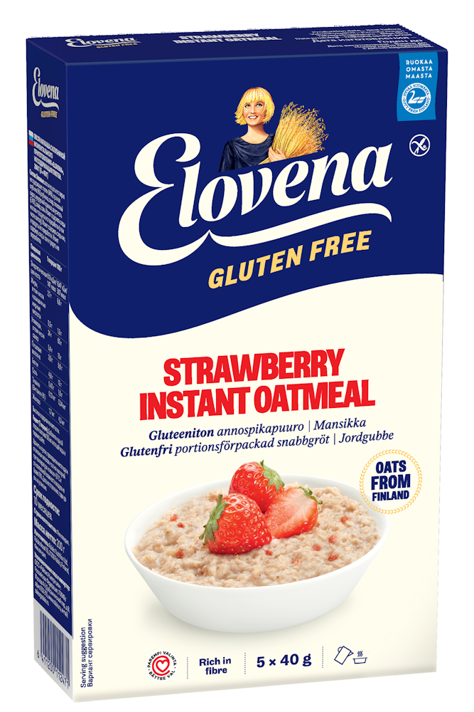 Elovena gluteeniton mansikka pikapuuro 5x40g — HoReCa-tukku Kespro