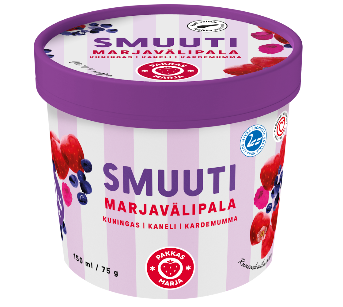 Pakkasmarja Smuuti Marjavälipala Kuningas kaneli kardemumma 150ml/75g ...