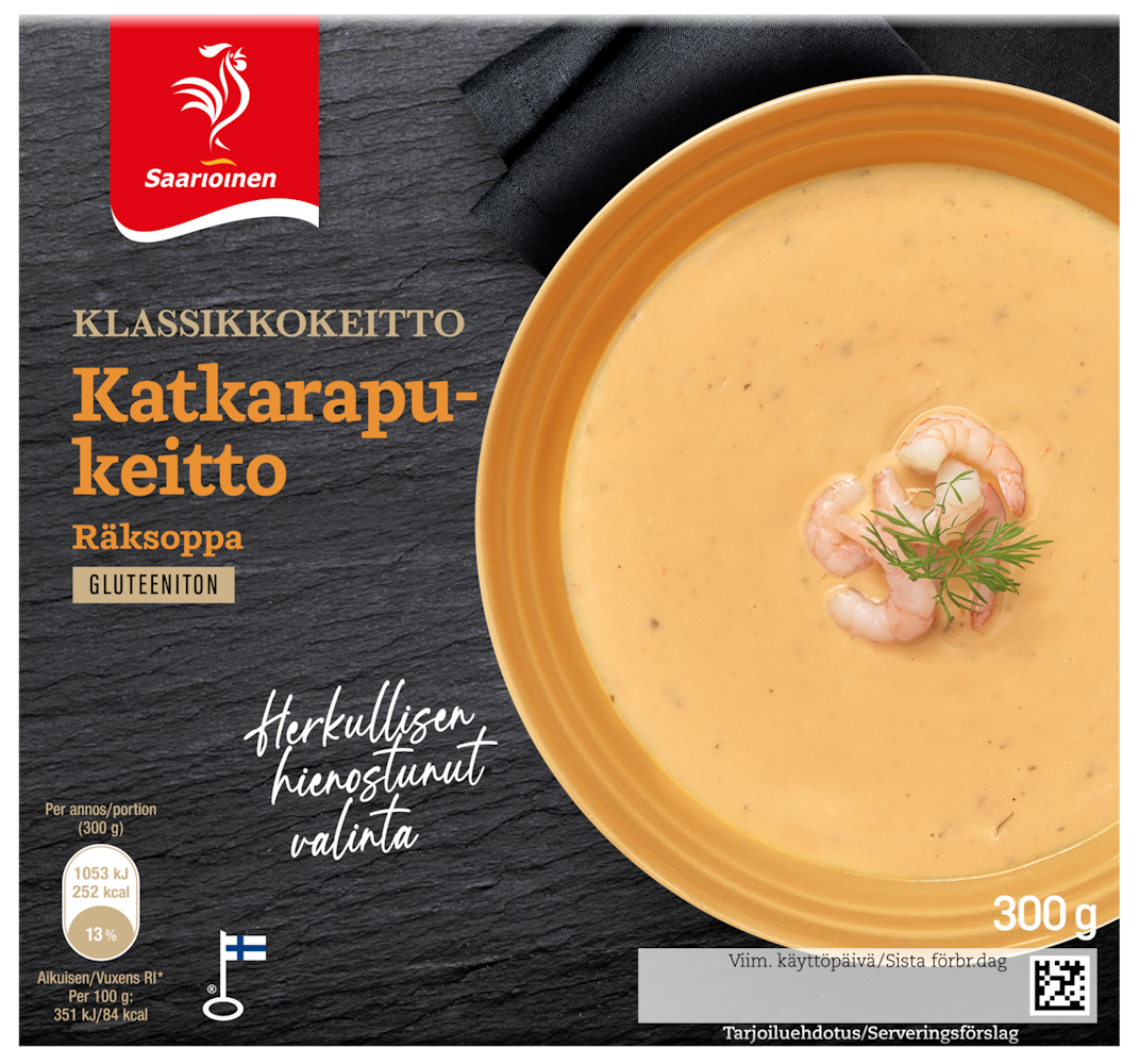 Saarioinen Klassikkokeitto katkarapukeitto 300 g — HoReCa-tukku Kespro