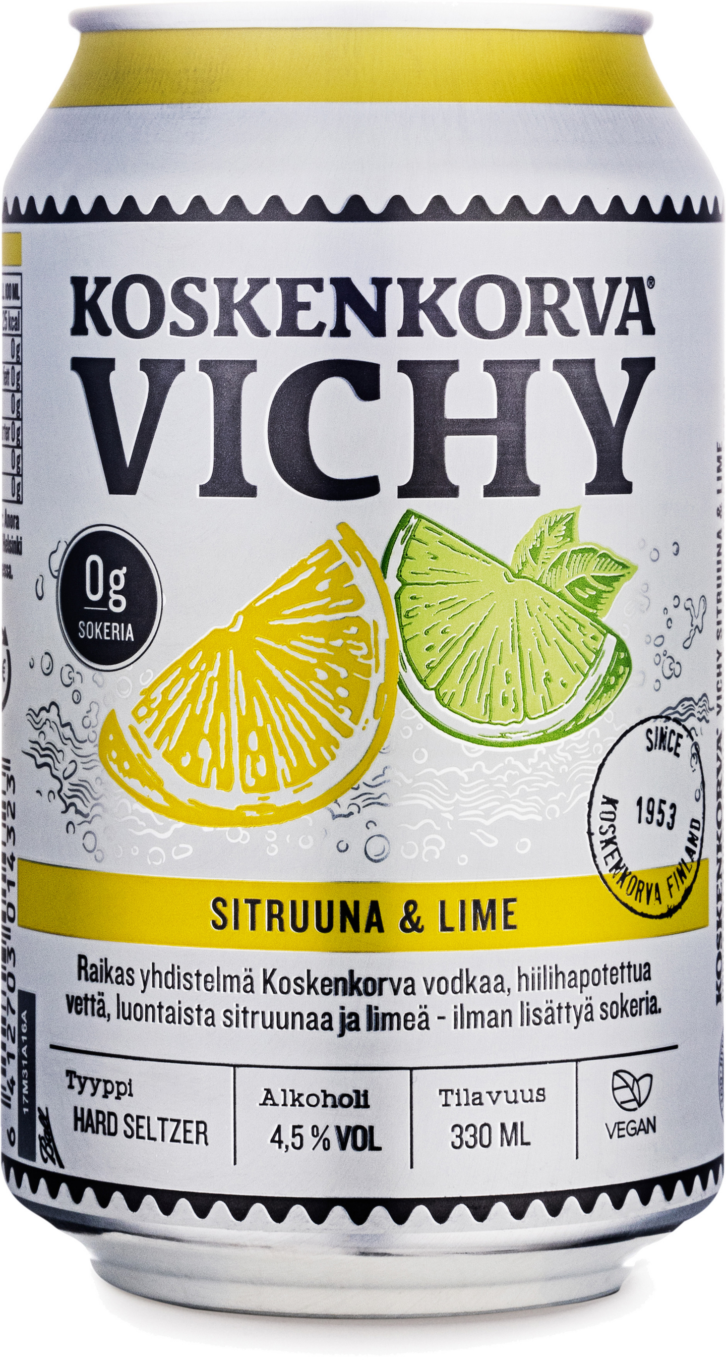 Koskenkorva Vichy Sitruuna-Lime 4,5% 0,33l | K-Ruoka Verkkokauppa
