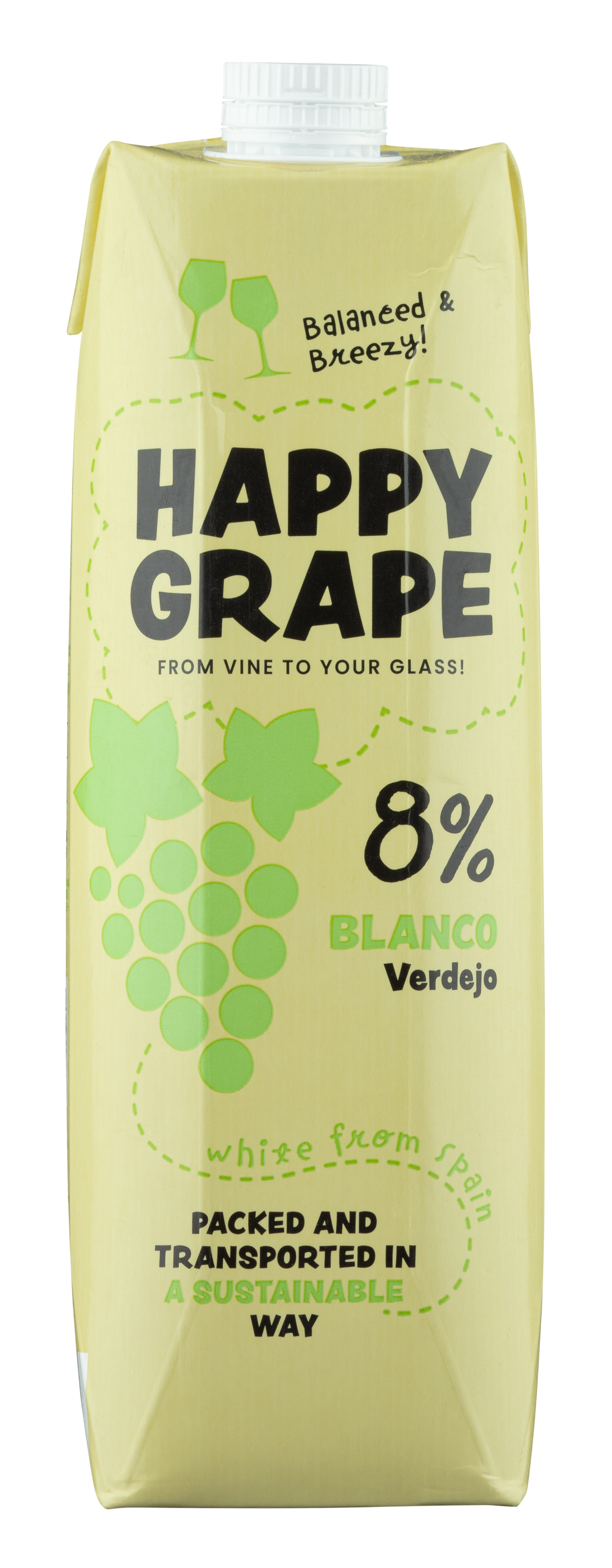Happy Grape Blanco 8% 1l | K-Ruoka Verkkokauppa