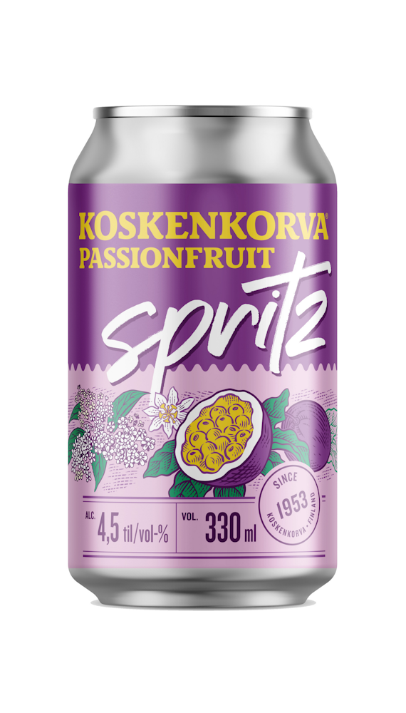 Koskenkorva Spritz Passionfruit 4,5% 0,33l — HoReCa-tukku Kespro