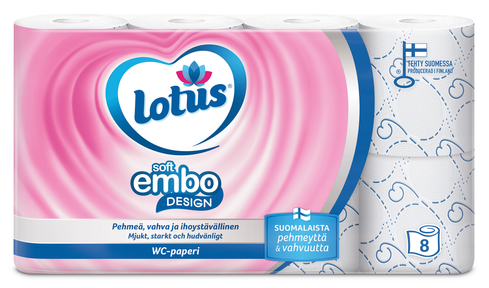 Lotus Soft Embo 8 rll design wc-paperi — HoReCa-tukku Kespro