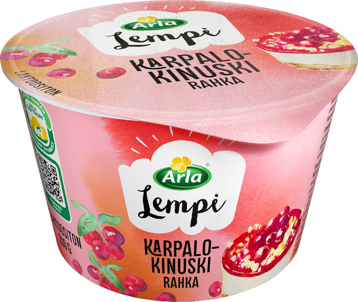 Arla Lempi rahka 200g karpalo-kinuski laktoositon — HoReCa-tukku Kespro