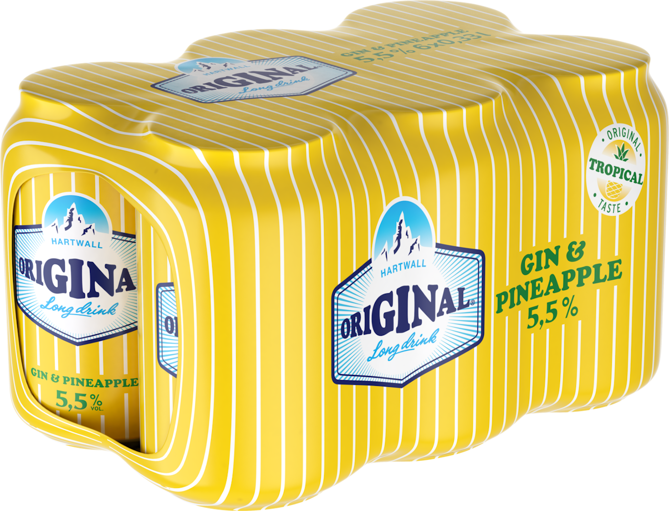 Hartwall Original Long Drink Pineapple 5,5% 0,33l 6-pack — HoReCa-tukku ...