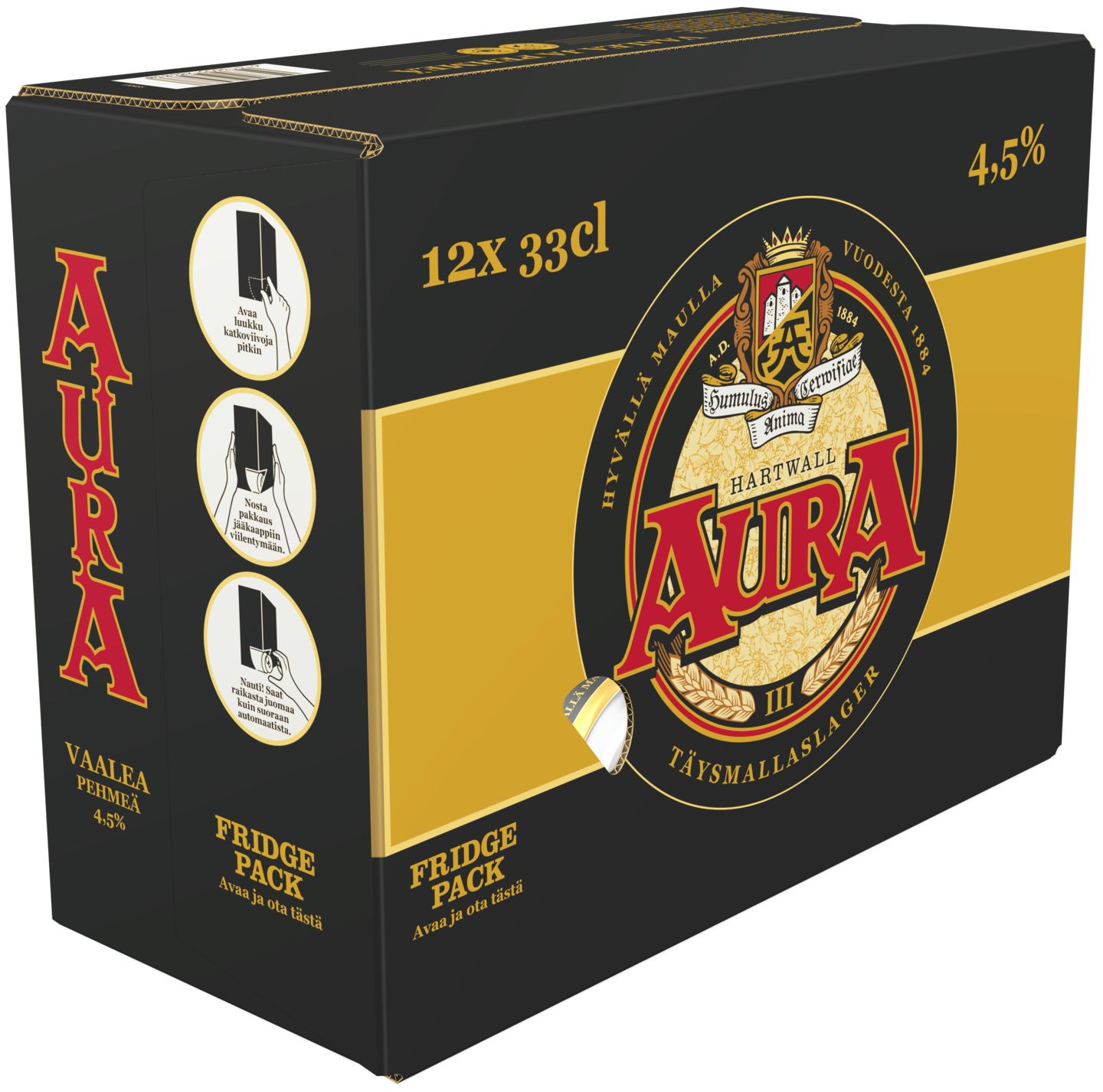 Aura olut 4,5% 0,33l tlk 12-pack | K-Ruoka Verkkokauppa