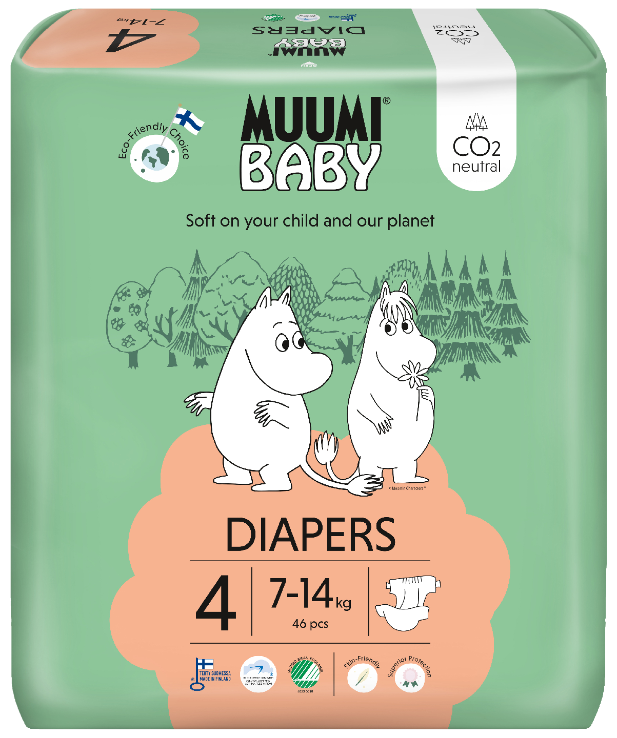 Muumi Baby 46kpl teippivaippa 4 7-14kg | K-Ruoka Verkkokauppa