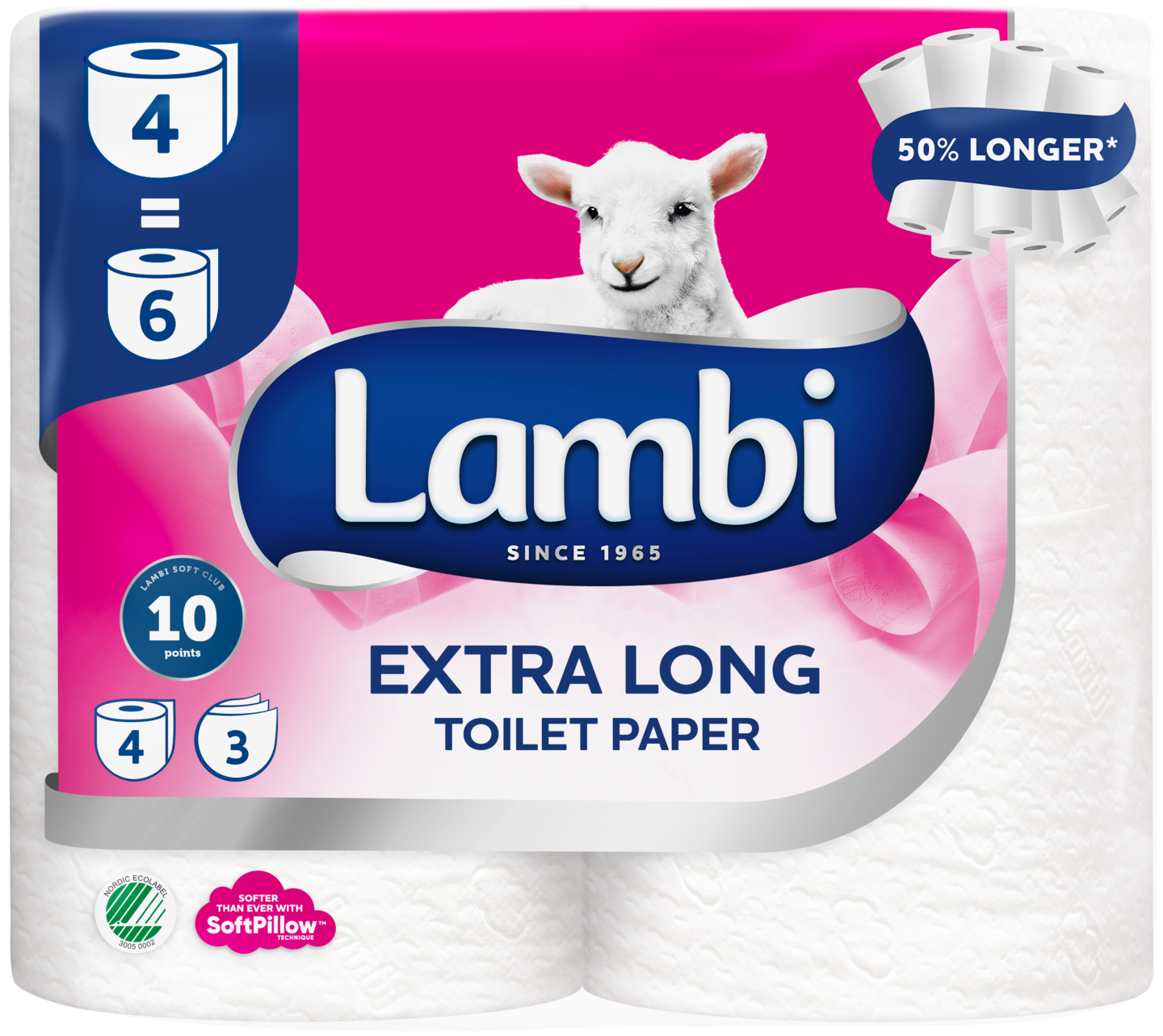 Lambi wc-paperi Extra Long 4rl | K-Ruoka Verkkokauppa