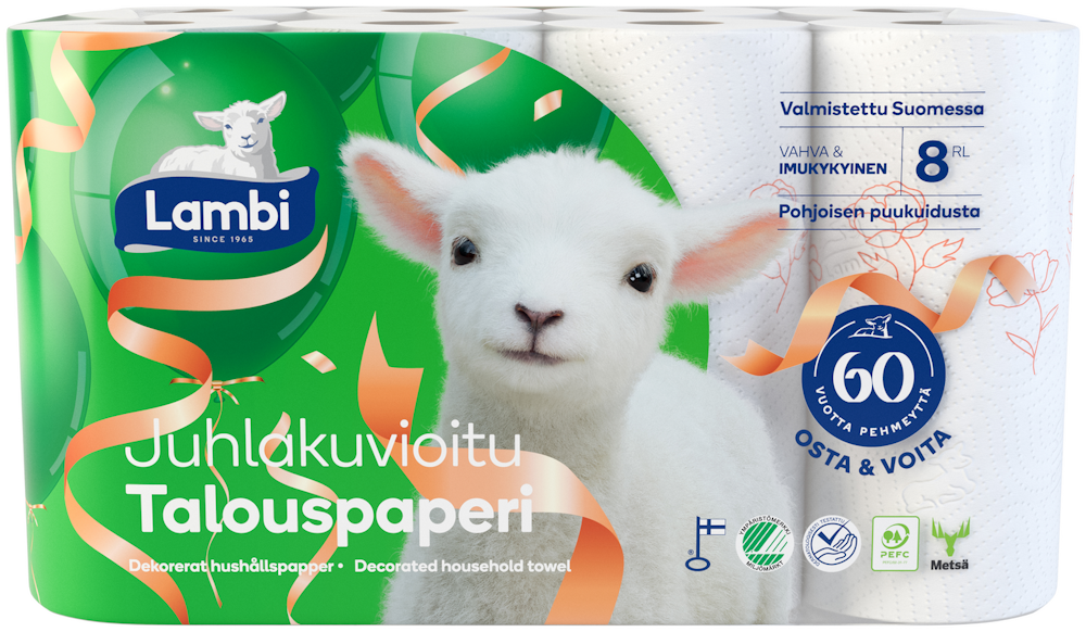 Lambi talouspaperi 8 rl kuvioitu — HoReCa-tukku Kespro