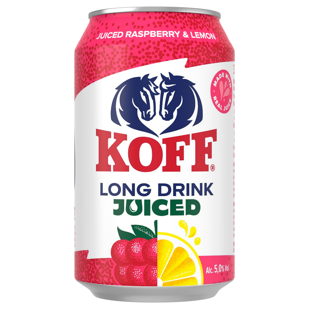 Koff Long Drink Juiced Rasperry 5% 0,33l — HoReCa-tukku Kespro