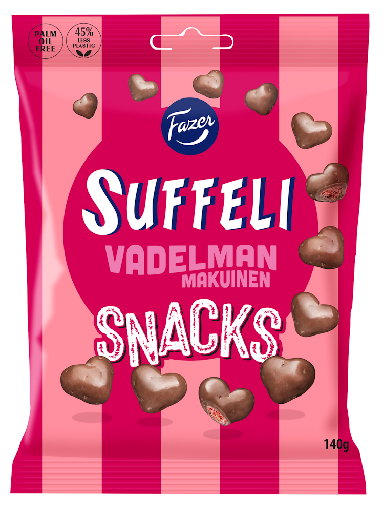 Fazer Suffeli Snacks Vadelma karkkipussi 140g — HoReCa-tukku Kespro
