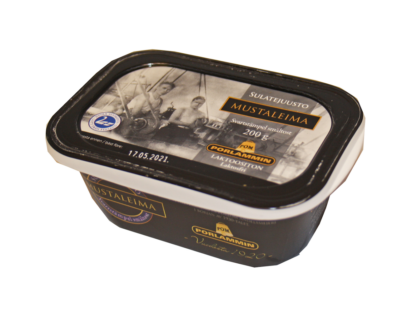 Porlammin Mustaleima sulatejuusto 200 g laktoositon — HoReCa-tukku Kespro
