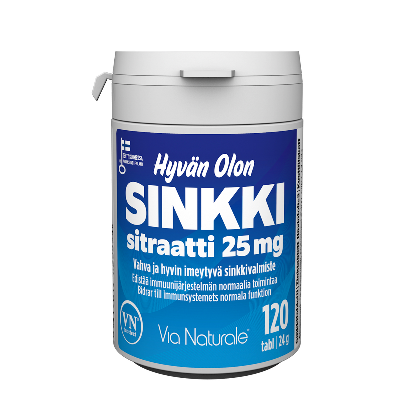 Hyvän Olon Sinkkisitraatti 25 mg 120 tabl Via Naturale | K-Ruoka ...