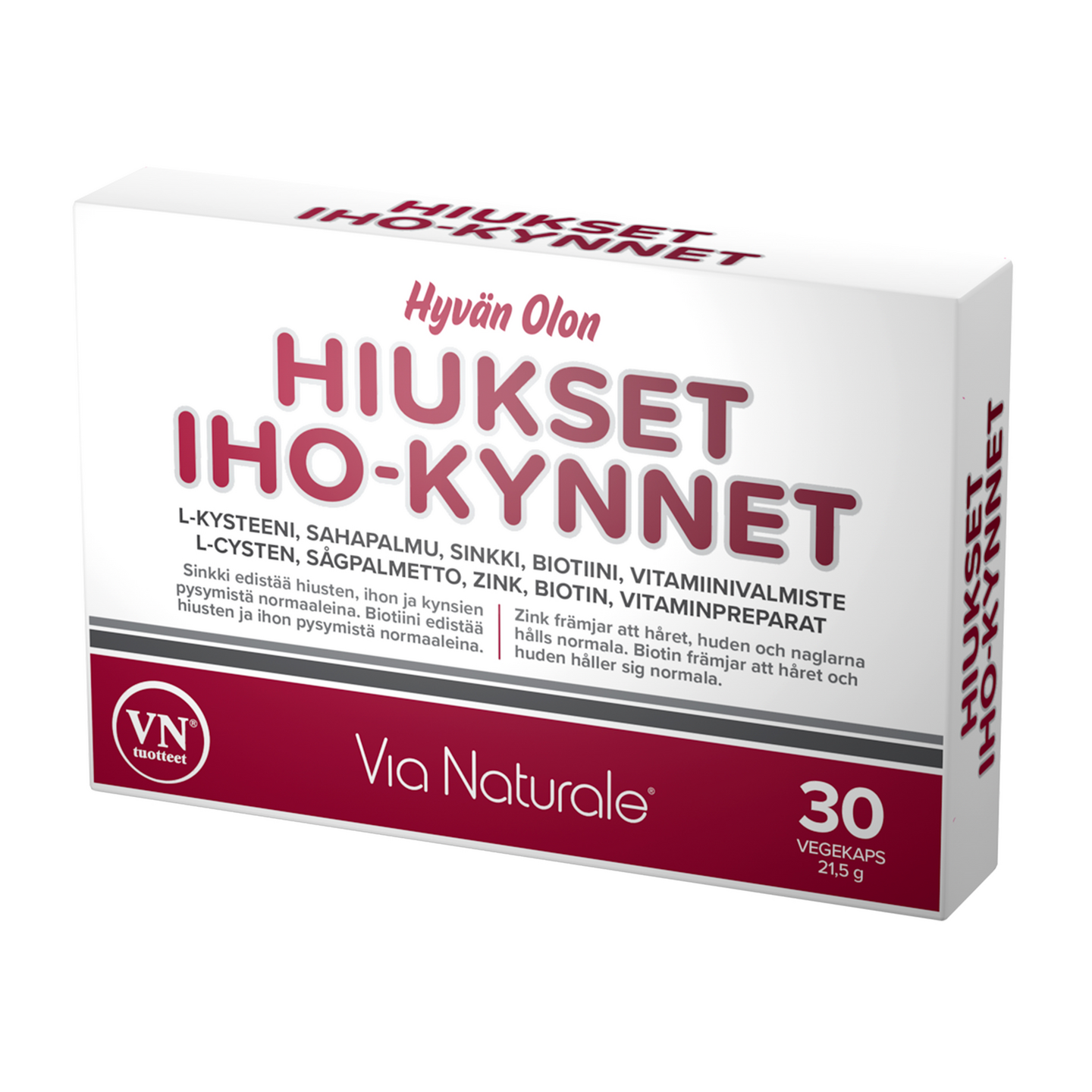 Hyvän Olon Hiukset-Iho-Kynnet 30 vegekaps. 21,5g | K-Ruoka Verkkokauppa