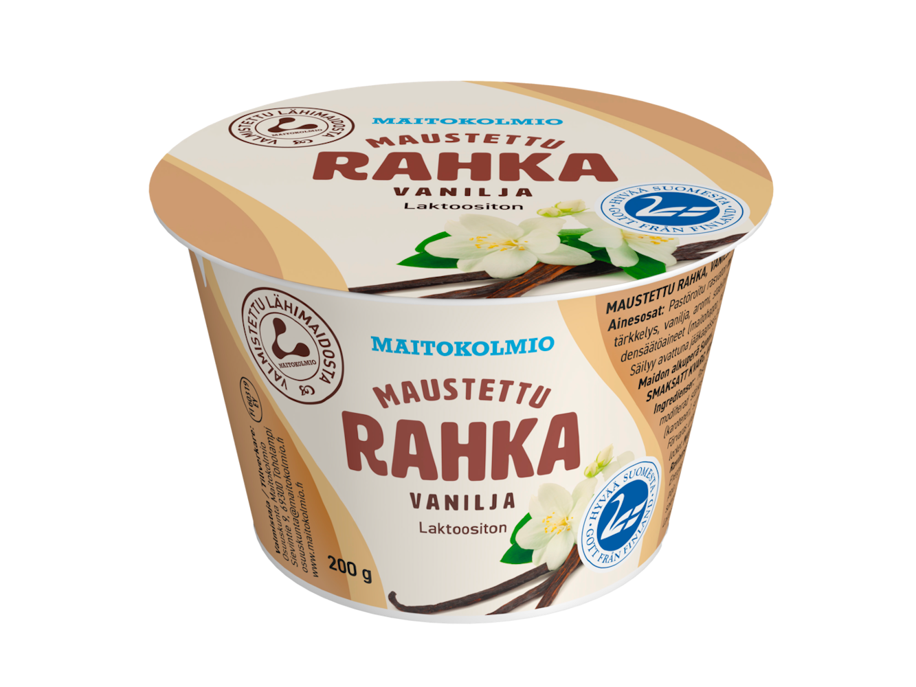 Maitokolmio maustettu rahka 200g vanilja laktoositon — HoReCa-tukku Kespro