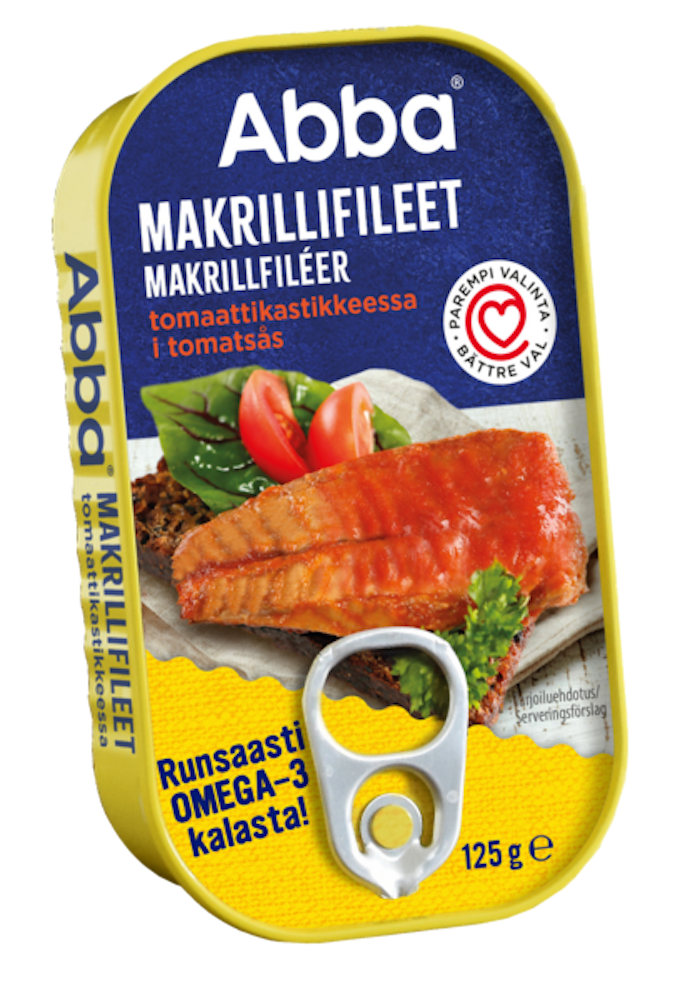 Abba makrillifileet tomaattikastikkeessa 125g — HoReCa-tukku Kespro