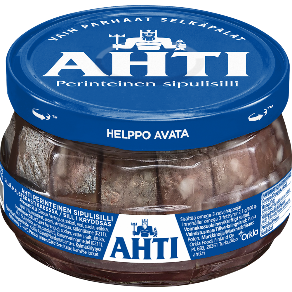 Ahti perinteinen sipulisilli 240/150g — HoReCa-tukku Kespro