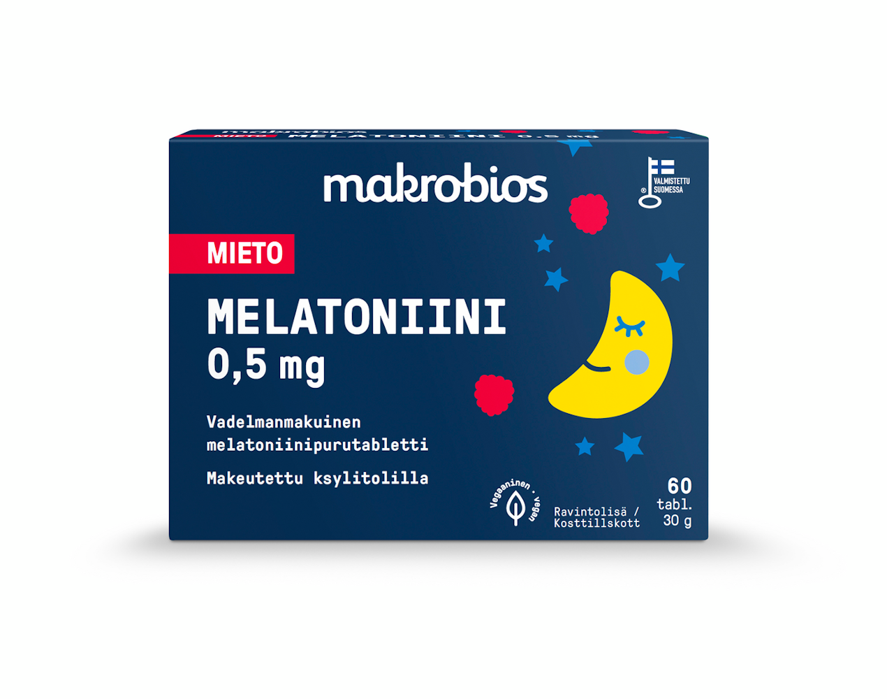 Makrobios Mieto Melatoniini 0,5mg 60 tablettia 30g — HoReCa-tukku Kespro