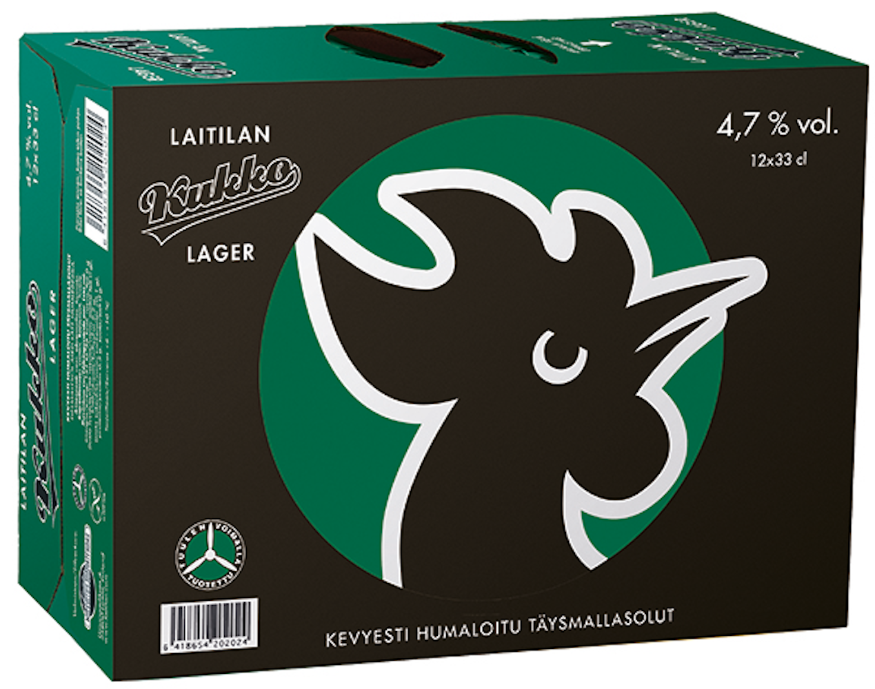 Laitilan Kukko lager olut 4,7% 0,33l 12-pack gluteeniton DOLLY — HoReCa-tukku Kespro